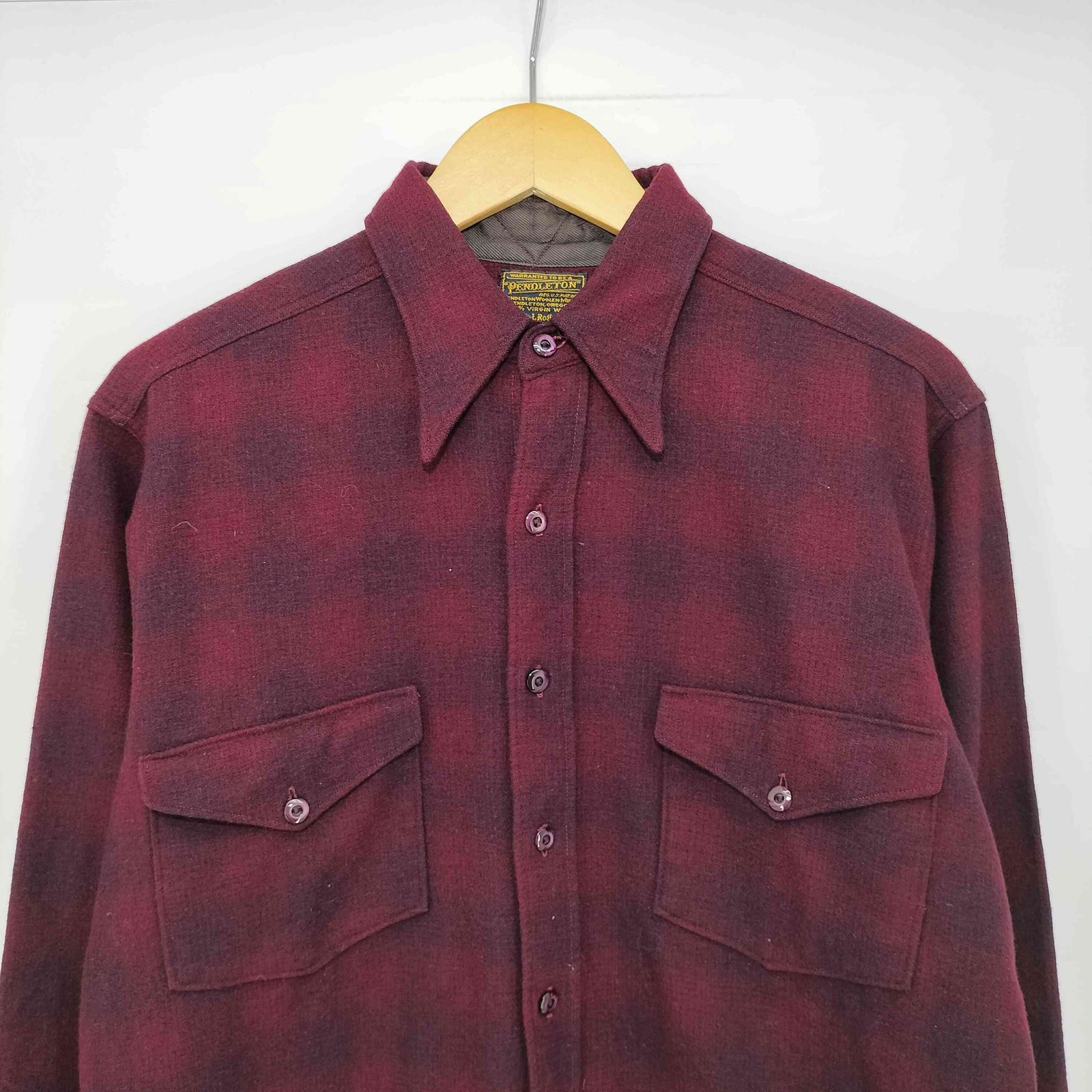 ペンドルトン PENDLETON 30S～40S ウールL/S シャツ メンズ 表記無
