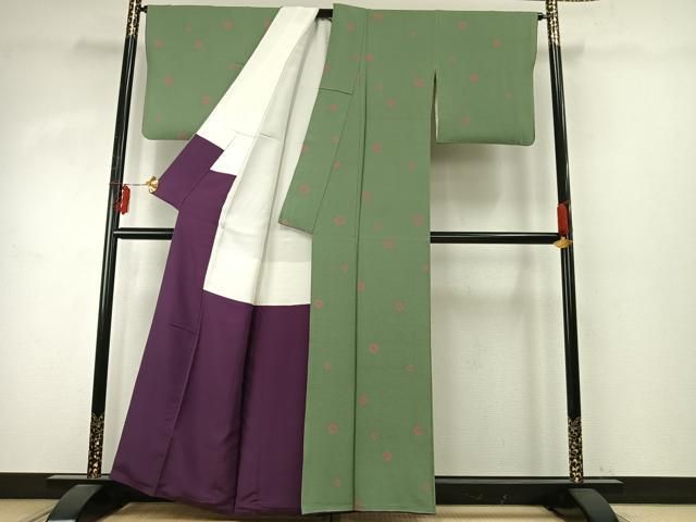 平和屋着物○世界的人形師 辻村寿三郎 ジュサブロー 小紋 舞花文 正絹