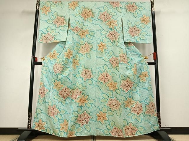 平和屋着物○上質な小紋 総絞り 草花文 正絹 逸品 AABE1935fy - メルカリ