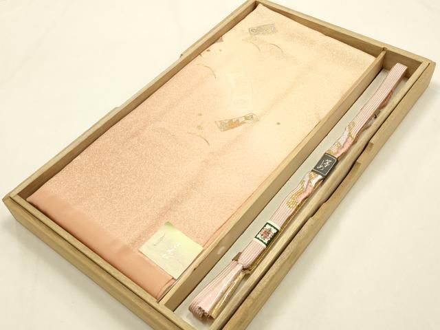 平和屋本店○和装小物 帯締め・帯揚げセット 高麗組 短冊花文 暈し染め