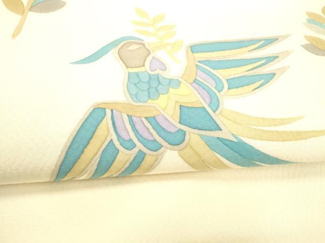 平和屋着物○九寸名古屋帯 作家物 飛鳥枝葉文 正絹 逸品 DABA0620cm