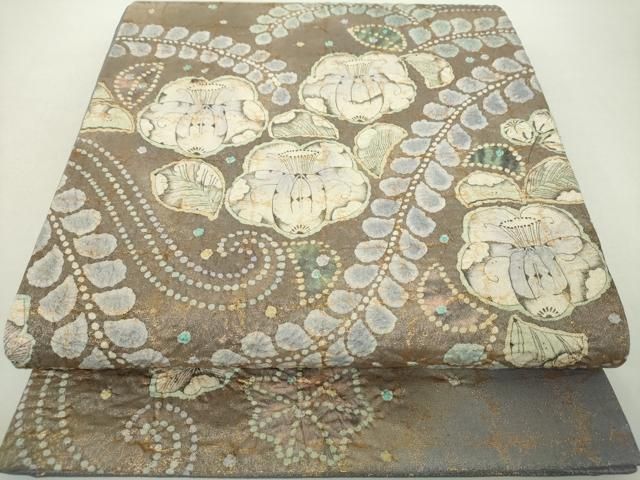 平和屋着物○太鼓柄袋帯 作家物 絞り 辻が花 金通し地 正絹 逸品