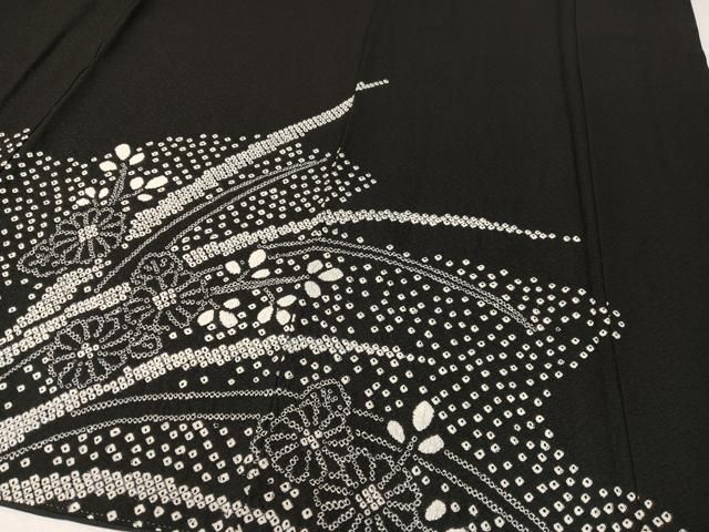 平和屋着物○訪問着 総絞り 菊花文 黒地 正絹 逸品 CABB4819vp - メルカリ