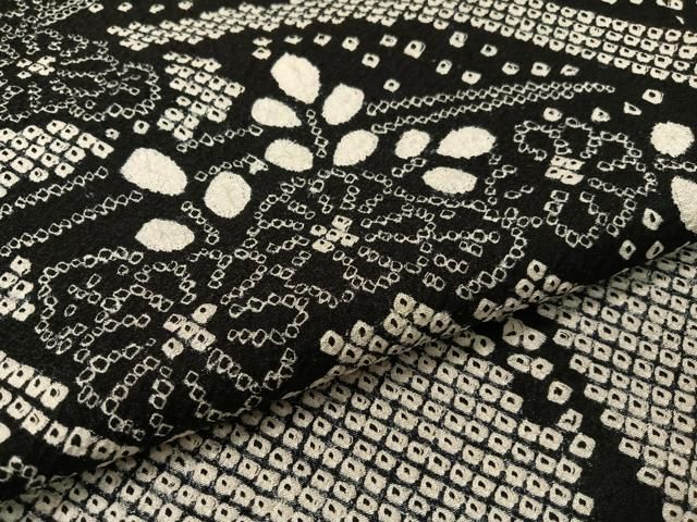 平和屋着物○訪問着 総絞り 菊花文 黒地 正絹 逸品 CABB4819vp - メルカリ