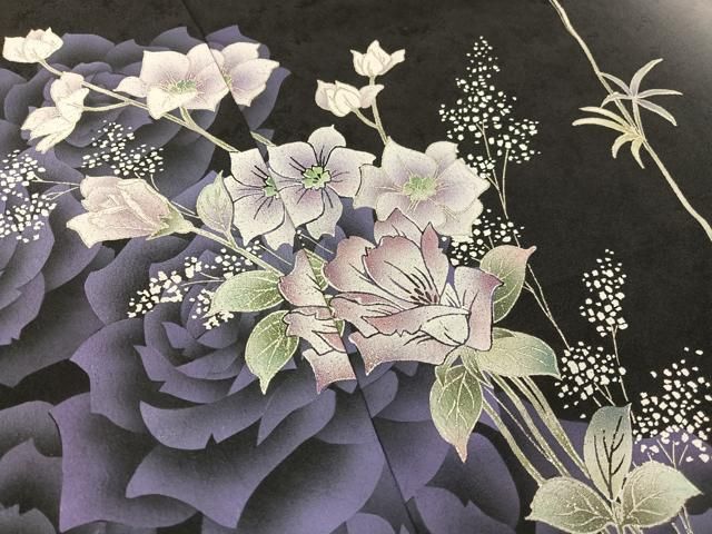 平和屋着物○豪華振袖 京友禅 草花文 暈し染め 銀彩 仮絵羽 逸品 未