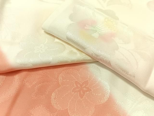 平和屋着物●振袖用長襦袢　袷　辻が花地紋　暈し染め　正絹　逸品　CABA4784vp 平和屋着物○振袖用長襦袢 袷 辻が花地紋 暈し染め 正絹 逸品 CABA4784vp