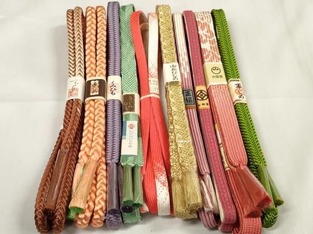 平和屋着物○和装小物 帯締め10本セット 組紐 高麗組 金糸 小田急