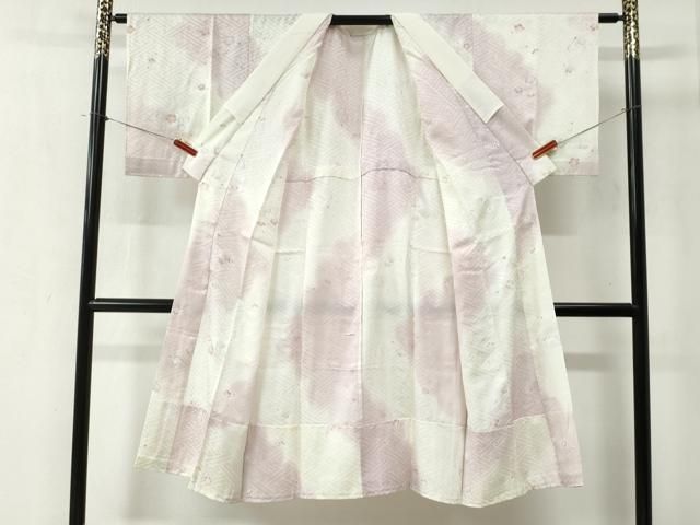 平和屋着物○長襦袢 無双仕立て 紗綾形舞桜文 暈し染め 正絹 逸品