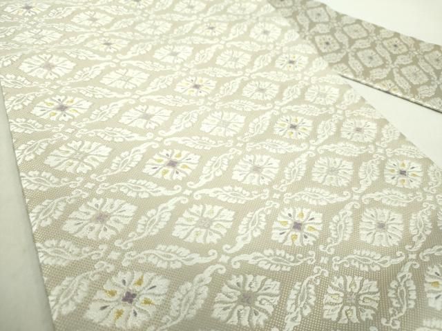 平和屋着物○九寸名古屋帯 唐織 花菱文 金銀糸 正絹 逸品 DABA1337ps