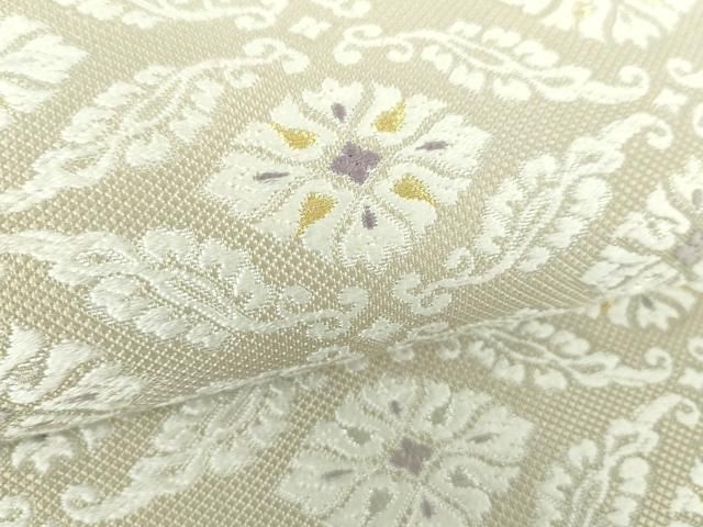 平和屋着物○九寸名古屋帯 唐織 花菱文 金銀糸 正絹 逸品 DABA1337ps