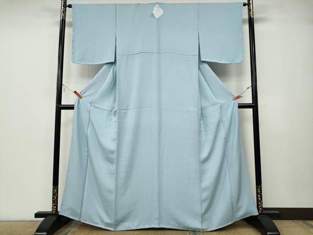 平和屋着物○上質な色無地 舞花地紋 水色 正絹 逸品 未使用 CABB6110ut