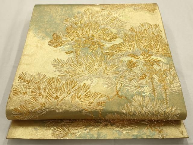 平和屋着物▽伝統工芸士 紋屋五左衛門 六通柄袋帯 松 金糸 正絹 逸品