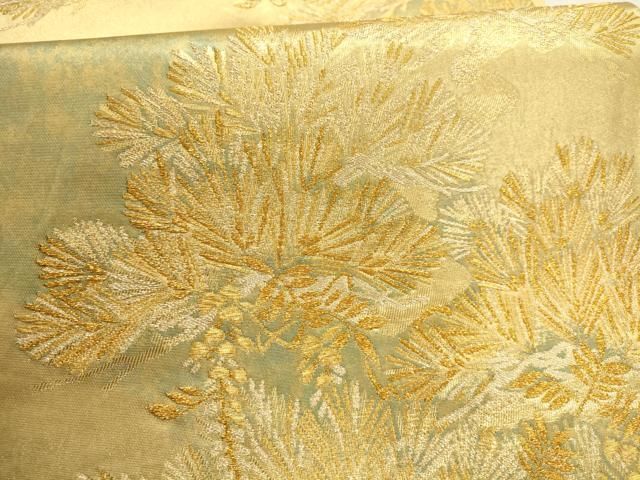 平和屋着物▽伝統工芸士 紋屋五左衛門 六通柄袋帯 松 金糸 正絹 逸品