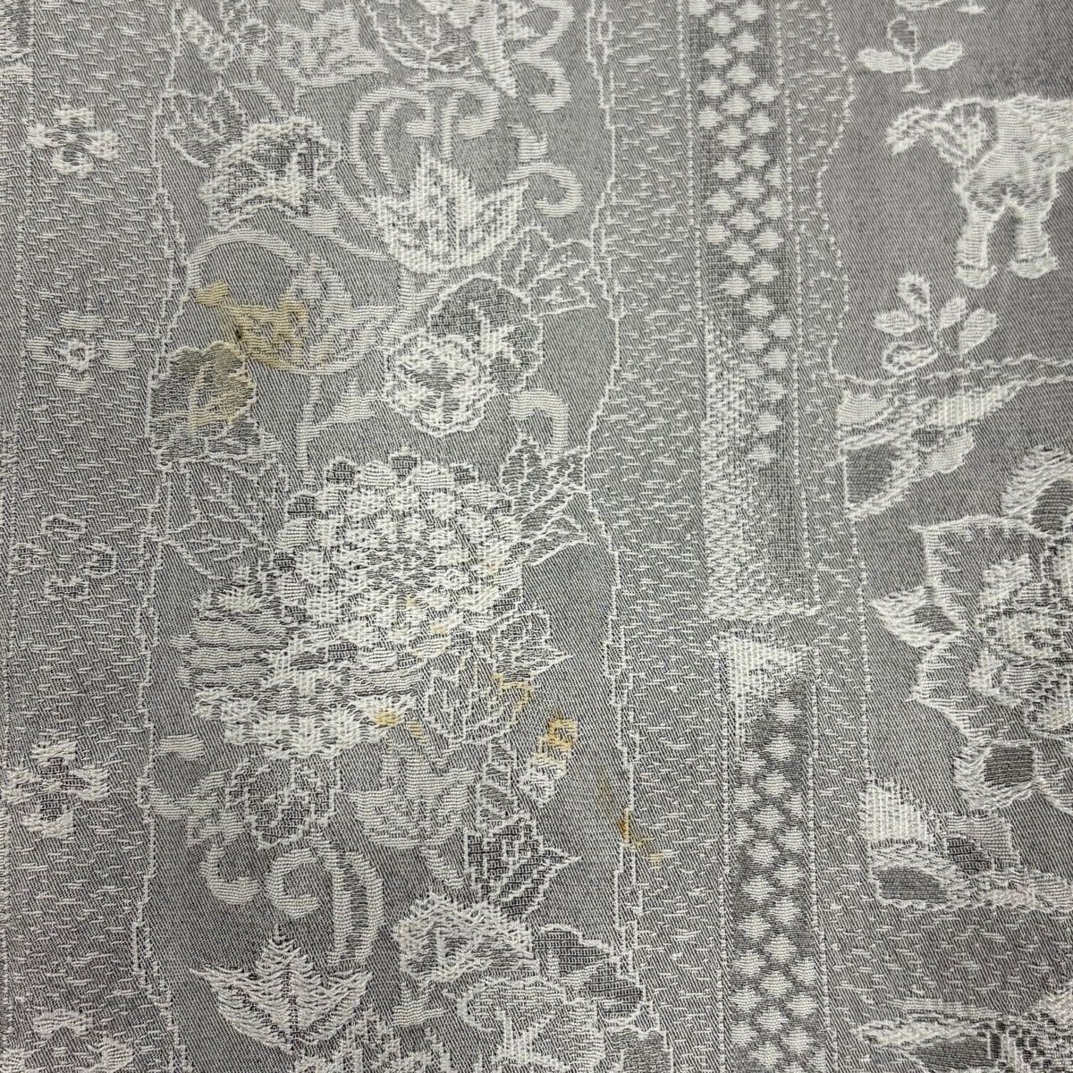 小紋 身丈160.5cm 裄丈67cm M 袷 山岡古都 落款 鴛鴦 華文 紋意匠 灰色 正絹 名品 【中古】 - メルカリ