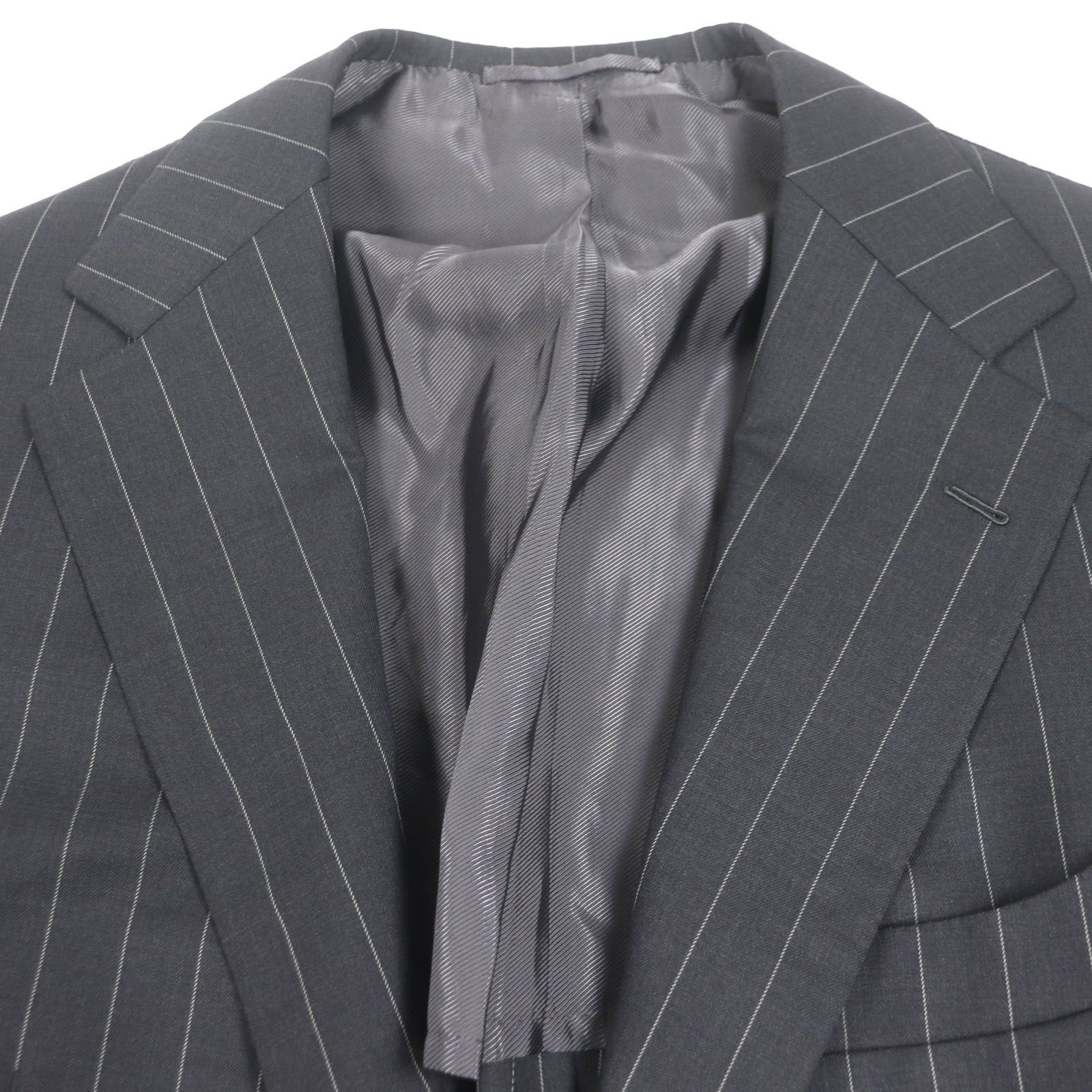 極美品▽ciccio チッチオ ビスポーク ストライプ柄 本切羽 シングル