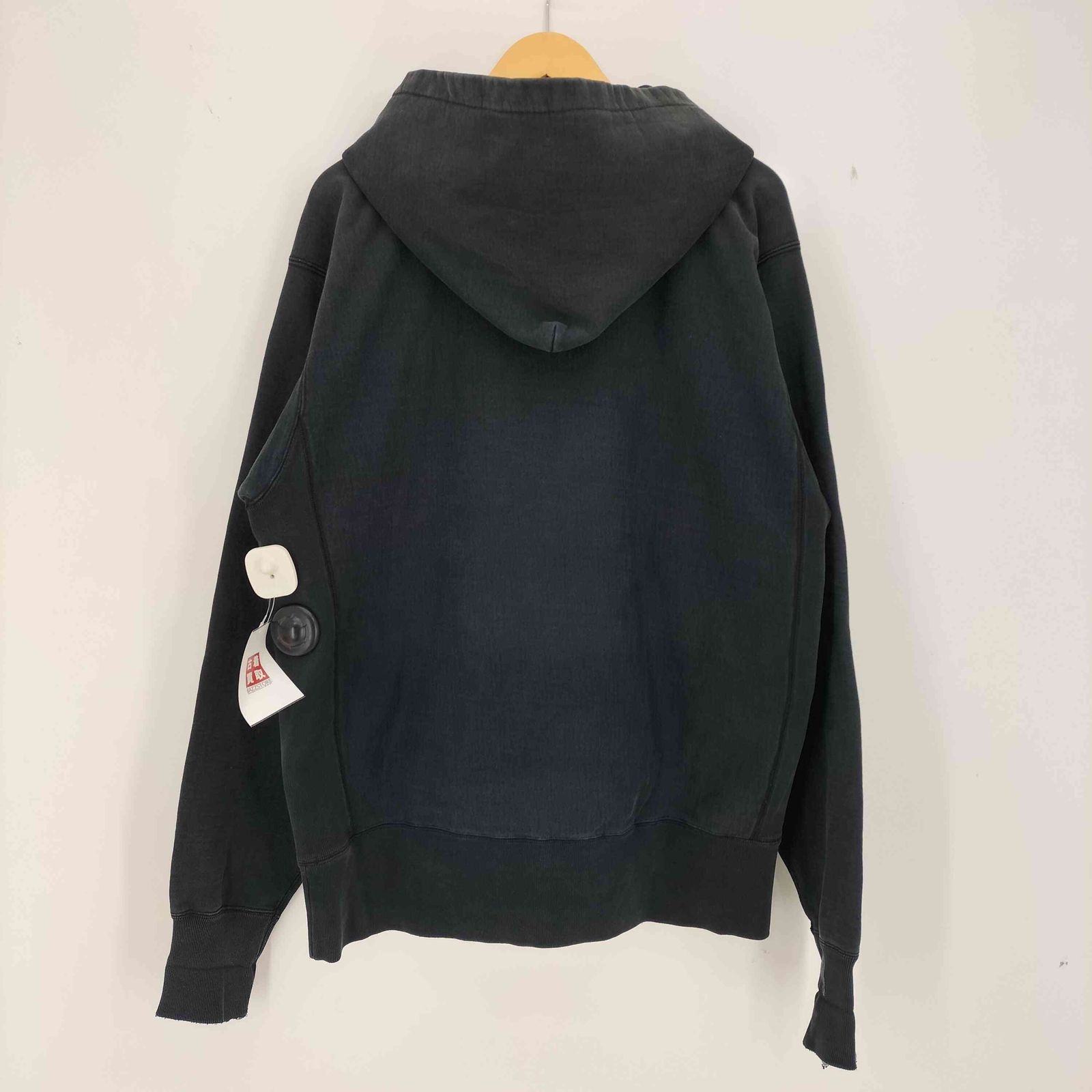 USED古着(ユーズドフルギ) {{RECON}}  90-00s 同色ラメインク ロゴプリント プルオーバーパーカー メンズ import：L 【中古】【ブランド古着バズストア】 ユーズドフルギ USED古着 90-00s 同色ラメインク ロゴプリント プル