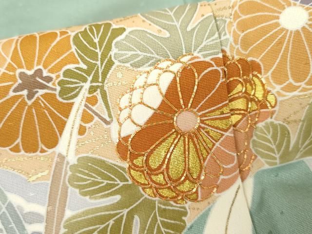 平和屋着物○創業460年・千總 訪問着 駒刺繍 地紙草花文 金彩 正絹