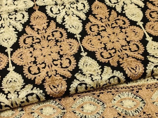 平和屋着物○和装小物 OKAJIMA 岡重謹製 ショール ストール インド刺繍