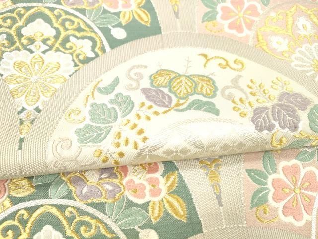 平和屋着物○六通柄袋帯 唐織 作家物 青海波草花文 金銀糸 正絹 逸品