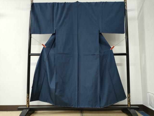 平和屋着物○男性 本場大島紬 格子 キングサイズ 正絹 逸品 未使用