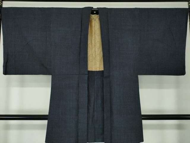 平和屋着物●男性　紬　アンサンブル　長羽織　80亀甲　総詰め　正絹　逸品　DAAW5379ud 平和屋着物○男性 結城紬 アンサンブル 長羽織 80亀甲 総詰め 正絹