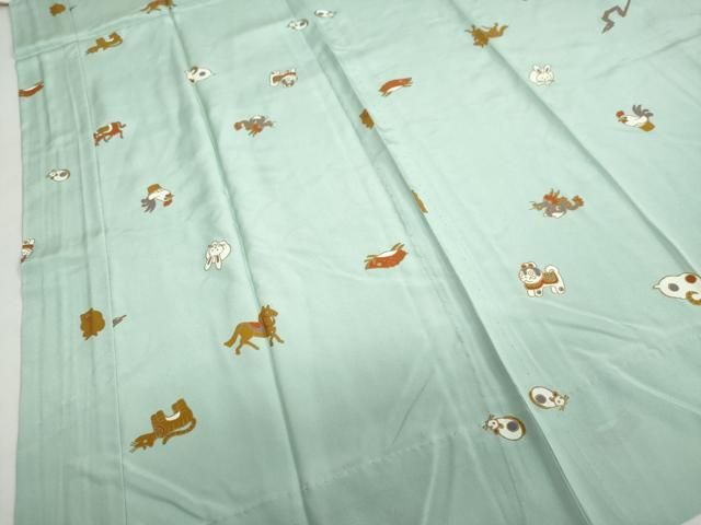 平和屋着物○長襦袢 小売業者 無双仕立て 十二支 金彩 正絹 逸品