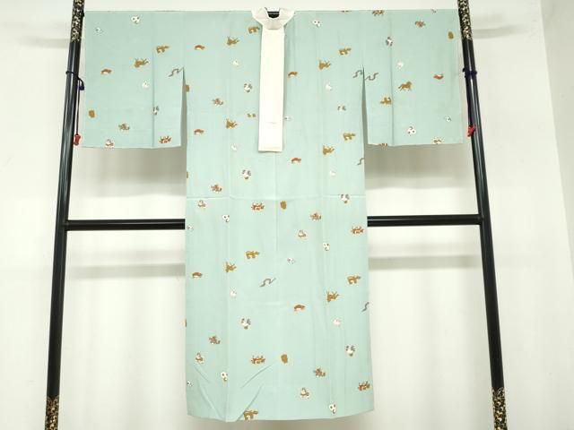 平和屋着物○長襦袢 小売業者 無双仕立て 十二支 金彩 正絹 逸品