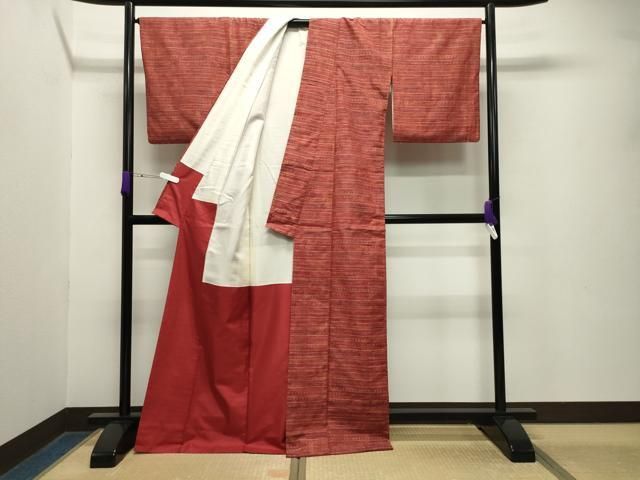 平和屋着物○上質な紬 花織 横段吉祥文 正絹 逸品 CABA9887gh - メルカリ