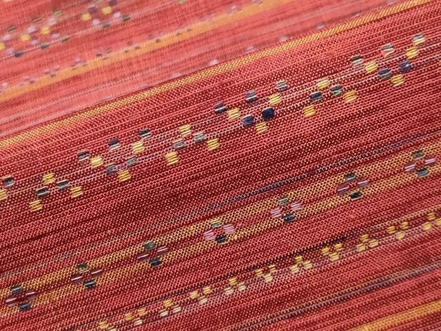 平和屋着物○上質な紬 花織 横段吉祥文 正絹 逸品 CABA9887gh - メルカリ