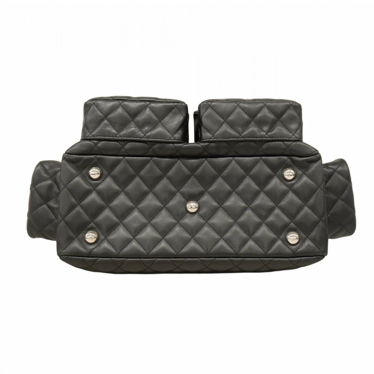 ★SALE【5pa0954-h】シャネル トートバッグ カンボン マルチポケット ラムスキン ブラック シルバー金具【中古】レディース ☆SALE【5pa0954-h】シャネル トートバッグ カンボン マルチポケット