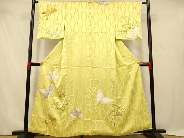 平和屋着物□訪問着 総刺繍 立涌舞蝶文 金銀糸 正絹 逸品 AABE1096fw