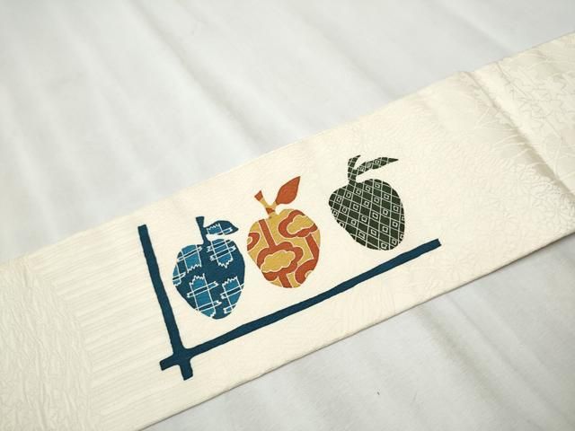 平和屋着物○九寸名古屋帯 型染め 成物 正絹 逸品 CABB5865hy - メルカリ