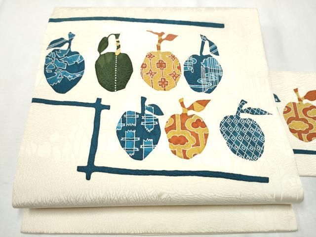 平和屋着物○九寸名古屋帯 型染め 成物 正絹 逸品 CABB5865hy - メルカリ