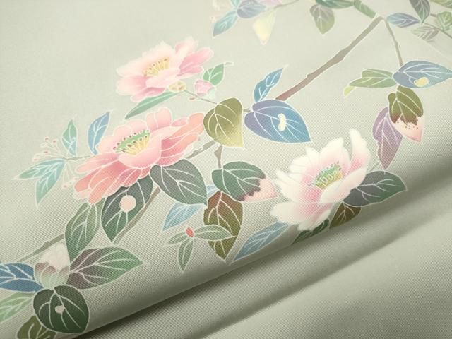 平和屋着物○塩瀬 九寸名古屋帯 友禅 作家物 枝花文 銀座おゝぎ屋扱い