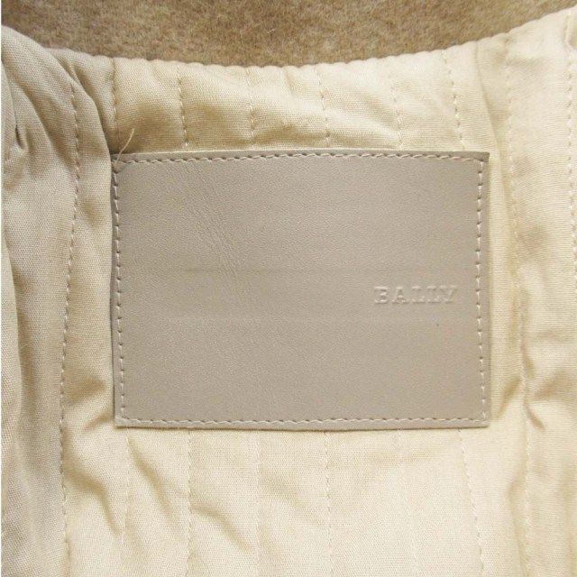 美品 バリー BALLY ウールメルトン ロングコート ベロアトリム