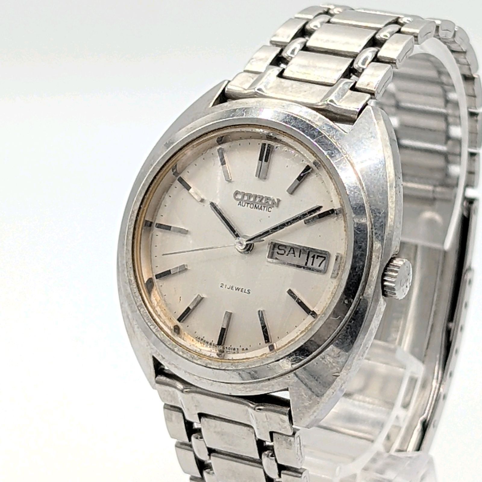 CITIZEN 4-650476 Y Watch Automatic Men's Round Silver 21 Jewels Y2K 00S ...