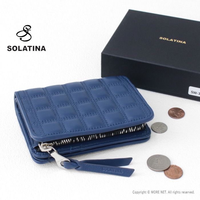 ソラチナ SOLATINA シープレザーキルティングミドルウォレット SW
