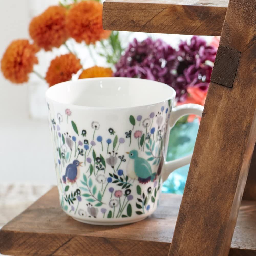 NARUMI(ナルミ) マグカップ アンナ・エミリア 340cc Good luck 草花 花柄 かわいい 大きめ プレゼント 電子レンジ温め ...