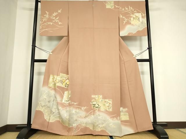 平和屋着物□訪問着 駒刺繍 吉祥色紙重ね文 金彩 せきね扱い