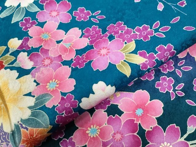 平和屋着物○豪華振袖 舞花文 暈し染め 金彩 正絹 逸品 CABB4203yc