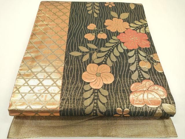 平和屋着物▽両面 全通柄袋帯 辻が花 金糸 正絹 逸品 DAAZ6635fe