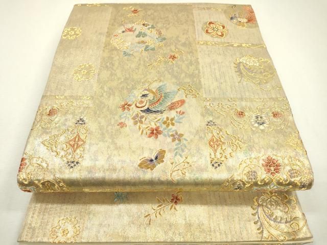 平和屋着物▽六通柄袋帯 正倉院宝相唐草文 金糸 引箔 正絹 逸品