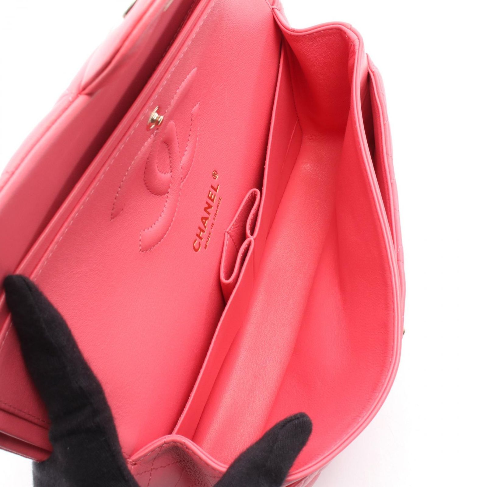 シャネル CHANEL ショルダーバッグ マトラッセ Wフラップ ピンク