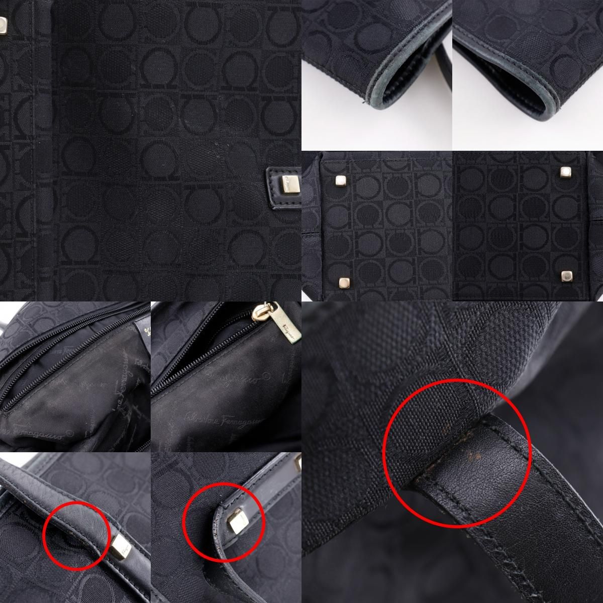 Salvatore Ferragamo サルヴァトーレフェラガモ ガンチーニ AU-21-2812 ナイロンキャンバス 黒 Salvatore Ferragamo】サルヴァトーレフェラガモ ガンチーニ AU-21