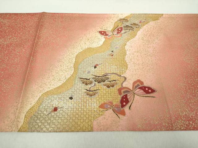 平和屋着物●中国三大刺繍 スワトウ相良刺繍 汕頭相良刺繍 蘇州刺繍 総刺繍 太鼓柄袋帯 紬地 鴛鴦花文 正絹 逸品 未使用 DAAV6948ps 平和屋着物○中国三大刺繍 スワトウ相良刺繍 汕頭相良刺繍 蘇州刺繍 総