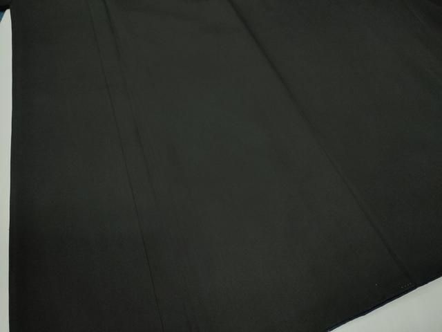 平和屋着物○男性 黒紋付 羽織セット 羽裏：浜松文 正絹 逸品