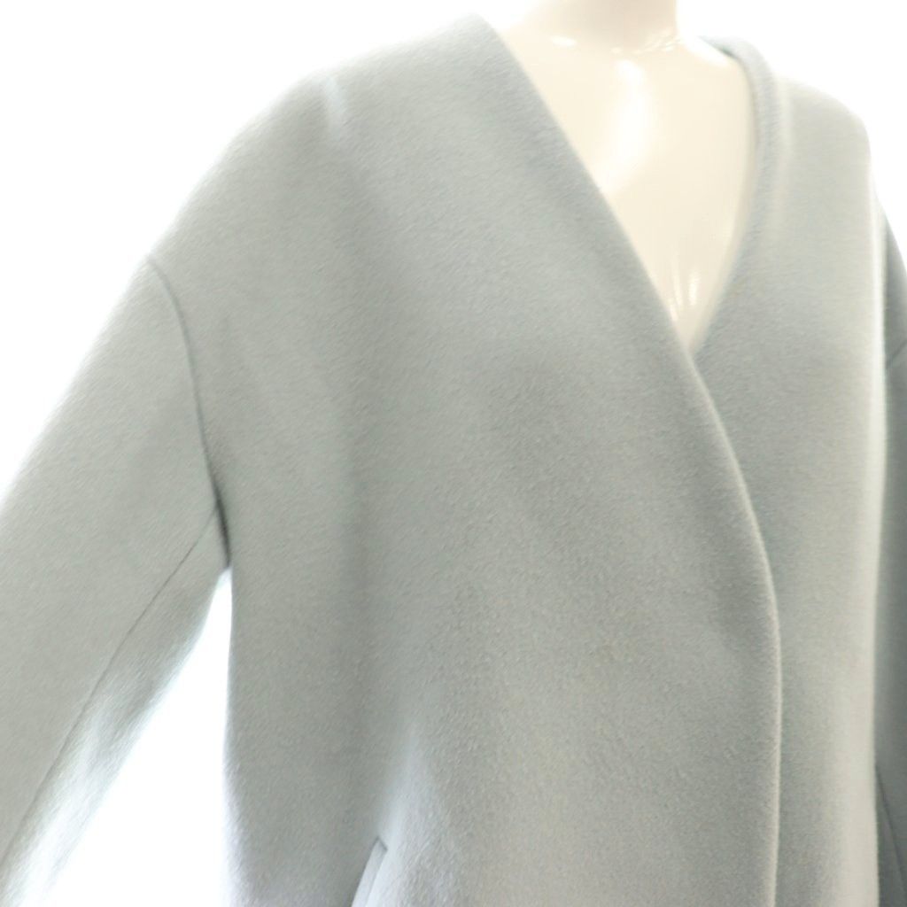 イエナ IENA MANTECO ノーカラーコート アウター 36 ライトブルー 水色