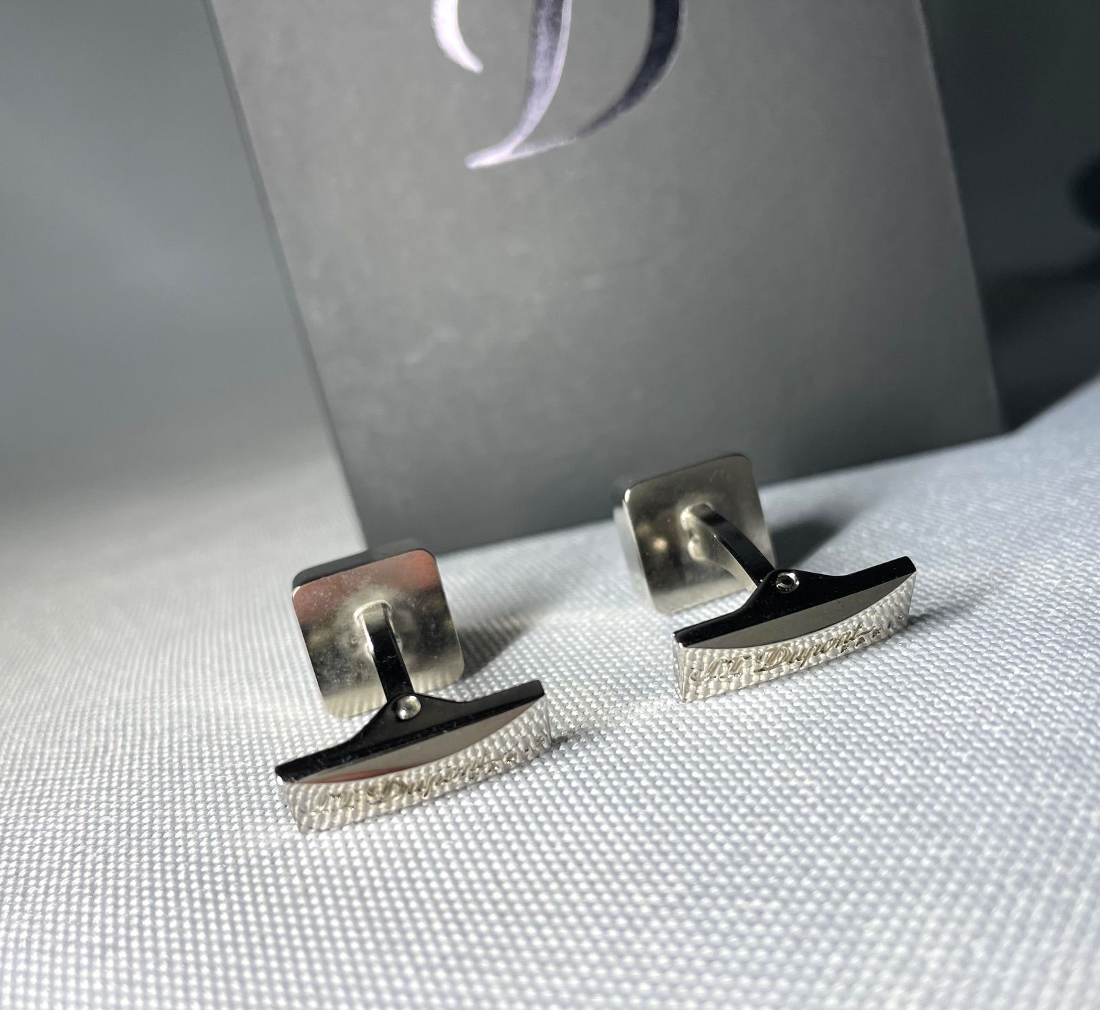 美品 S.T.Dupont デュポン ブラック＆ホワイト ストーン装飾