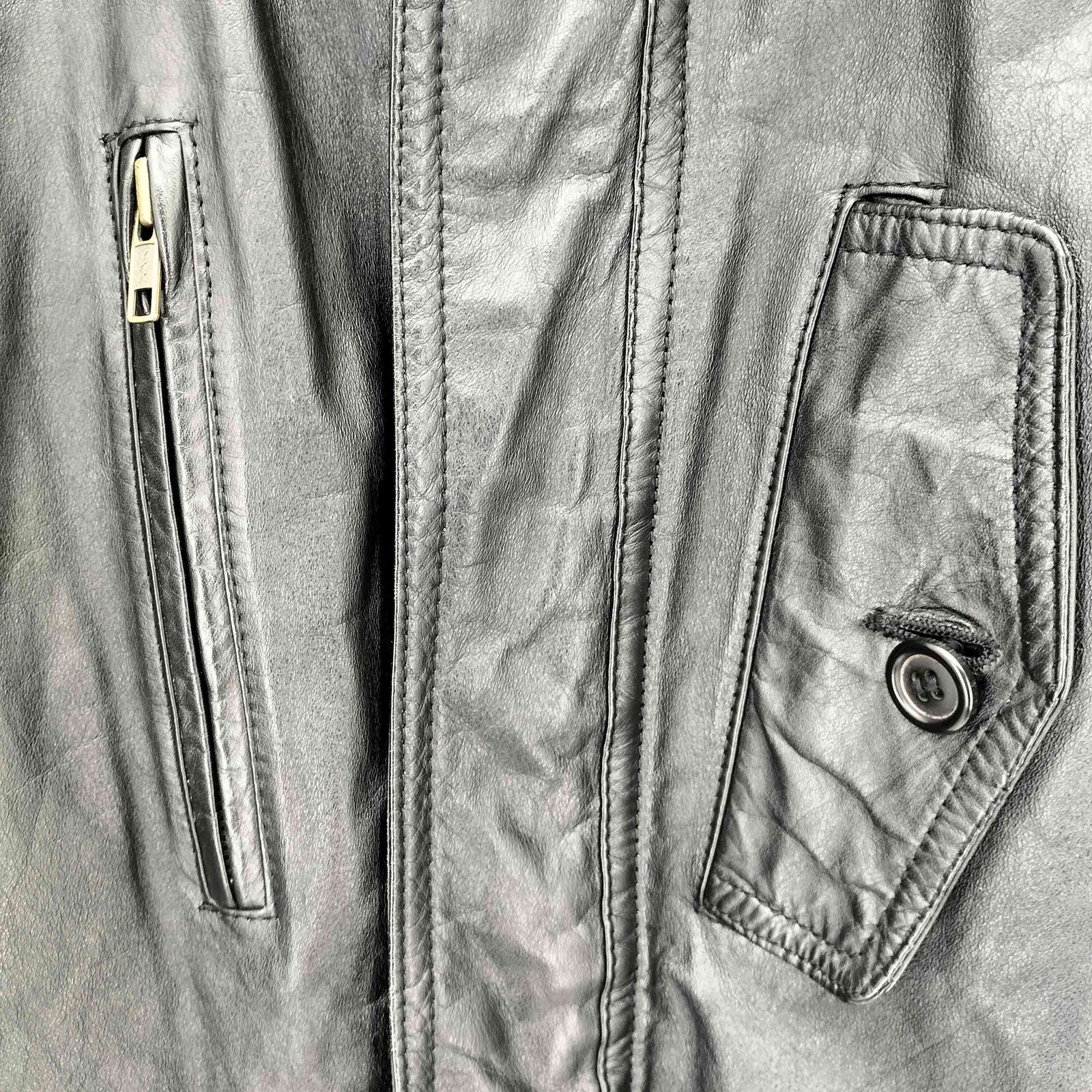 ユーズドフルギ USED古着 カウレザー ハーフコート メンズ M - メルカリ