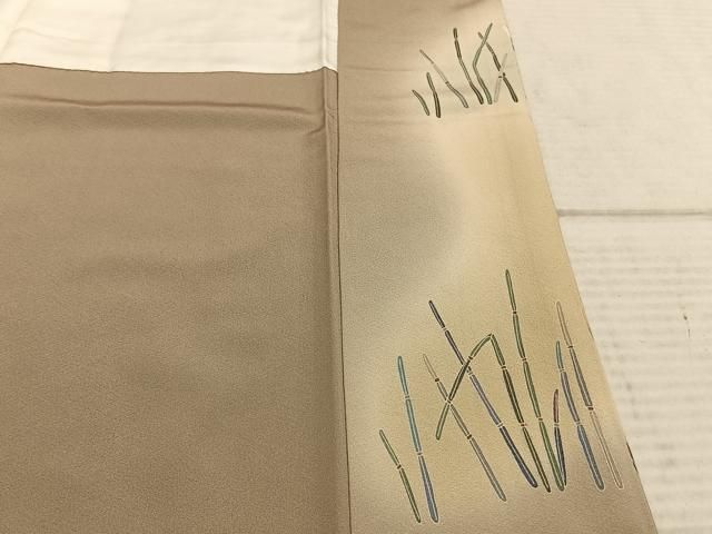 平和屋着物○十日町 加賀草木友禅の第一人者 田村哲彦 訪問着 木賊 暈